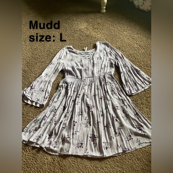 Mudd | Dresses | Mudd From Khols Purple And Floral Long Sleeve Dress ...